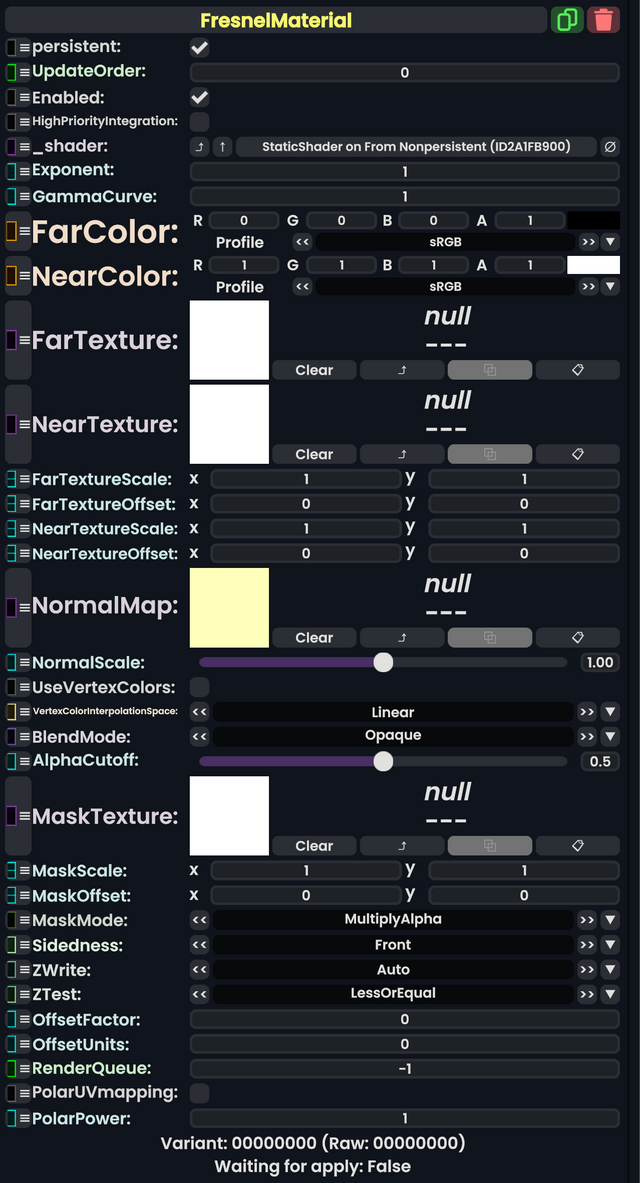 Component:FresnelMaterial - Resonite Wiki