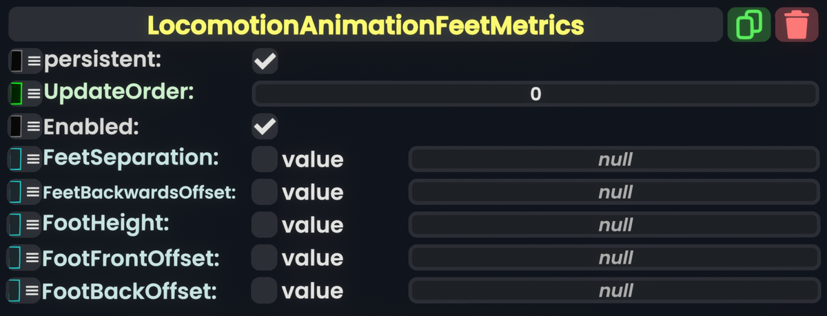 Component:LocomotionAnimationFeetMetrics - Resonite Wiki