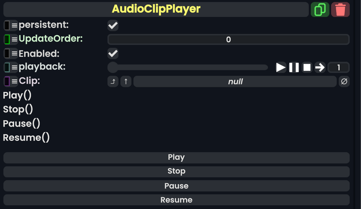Component:AudioClipPlayer - Resonite Wiki