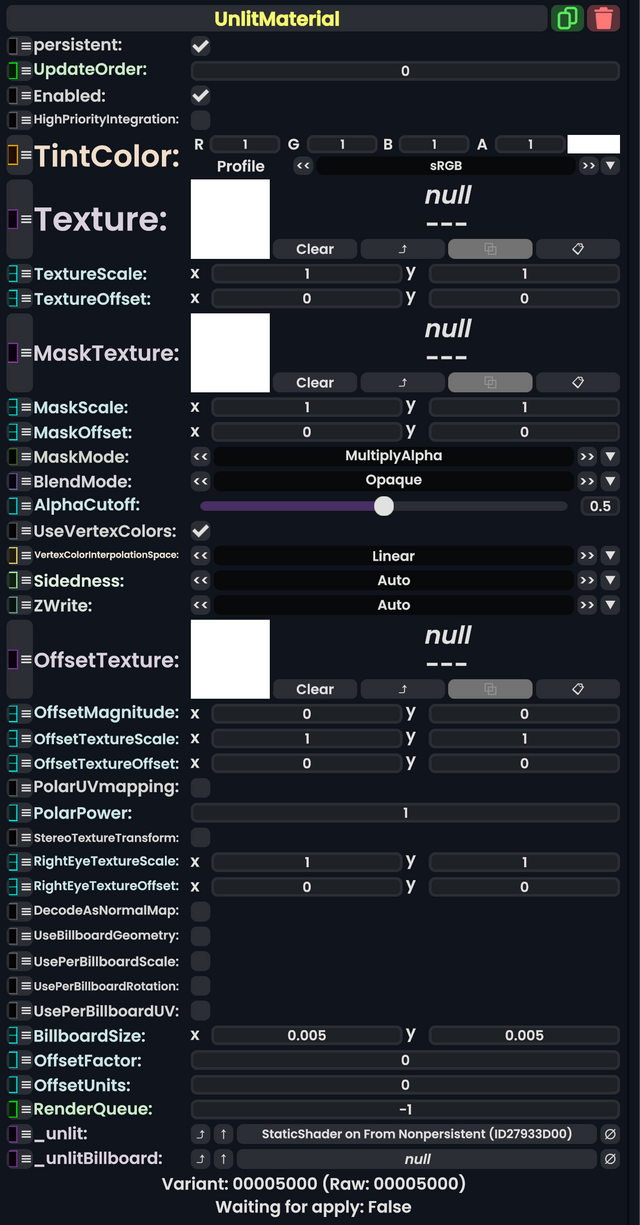 Component:UnlitMaterial - Resonite Wiki