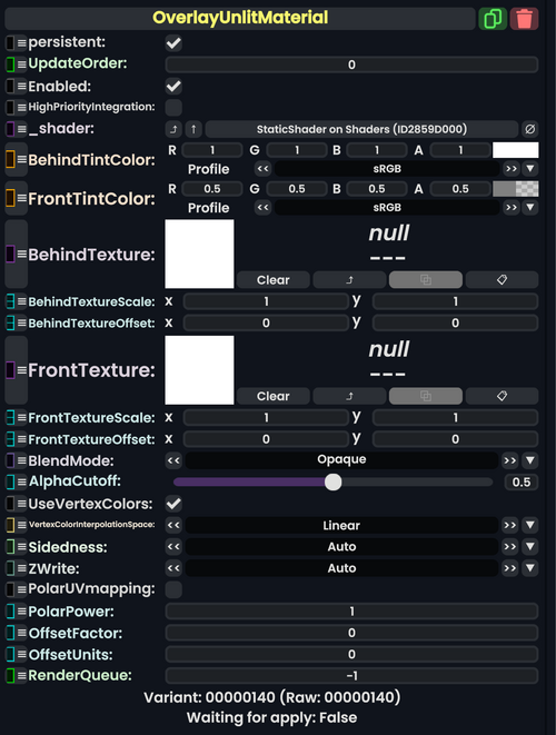 Component:OverlayUnlitMaterial - Resonite Wiki