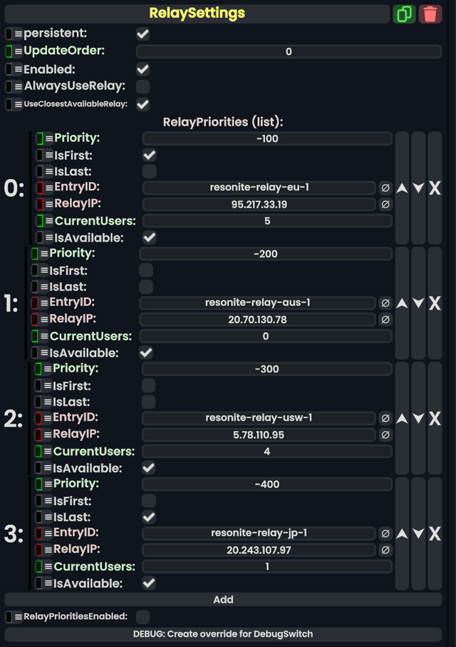 Component:RelaySettings - Resonite Wiki