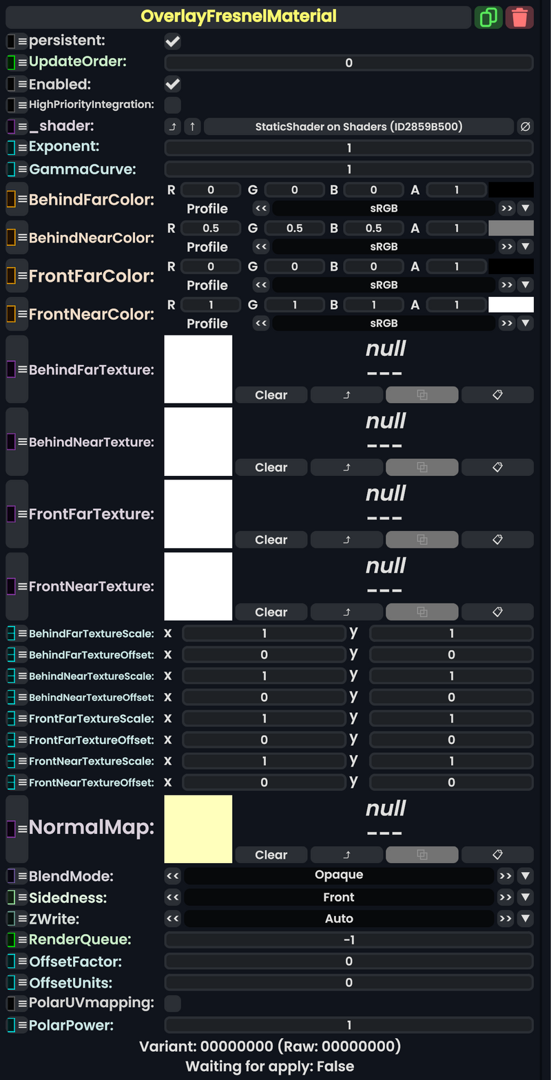 Component:OverlayFresnelMaterial - Resonite Wiki