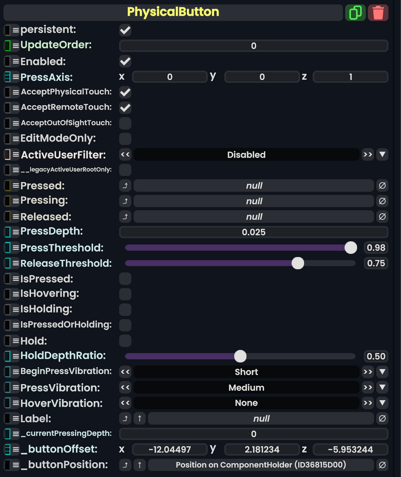 Component:PhysicalButton - Resonite Wiki