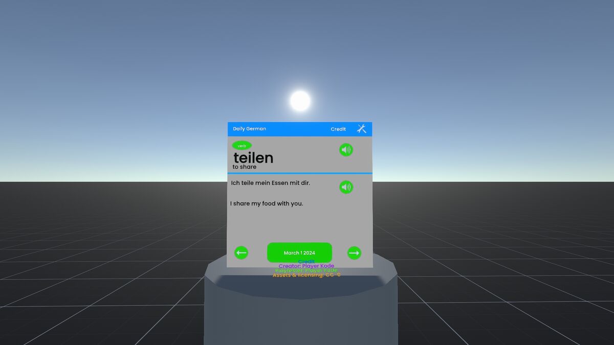 Daily German Template v1.0.0 - Resonite Wiki