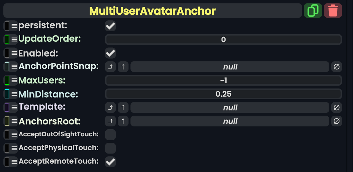 Component:MultiUserAvatarAnchor - Resonite Wiki