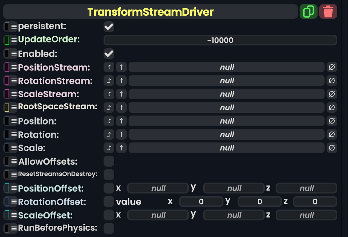 Component:TransformStreamDriver - Resonite Wiki