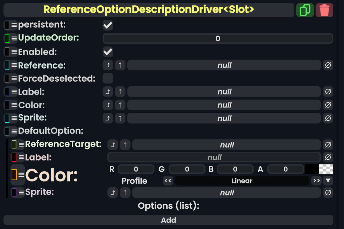 Component:ReferenceOptionDescriptionDriver - Resonite Wiki
