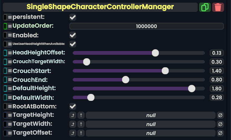 Component:SingleShapeCharacterControllerManager - Resonite Wiki