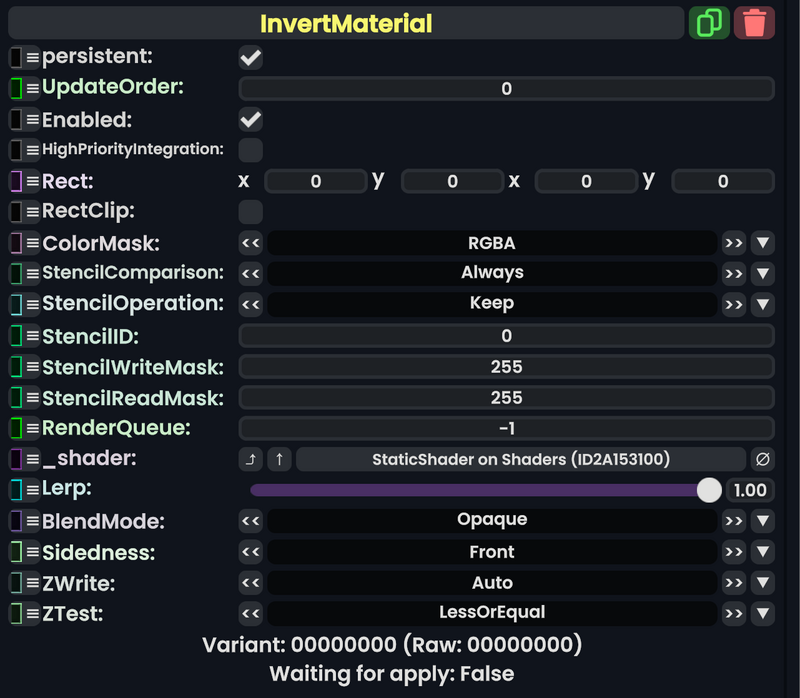 Component:InvertMaterial - Resonite Wiki