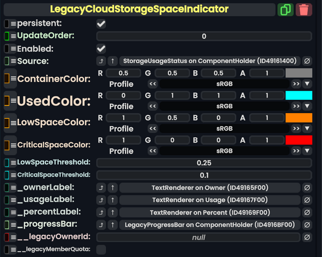 Component:LegacyCloudStorageSpaceIndicator - Resonite Wiki