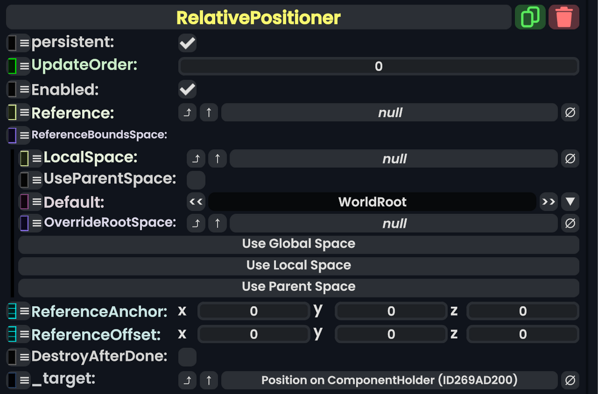 Component:RelativePositioner - Resonite Wiki