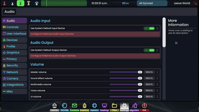 Settings - Resonite Wiki