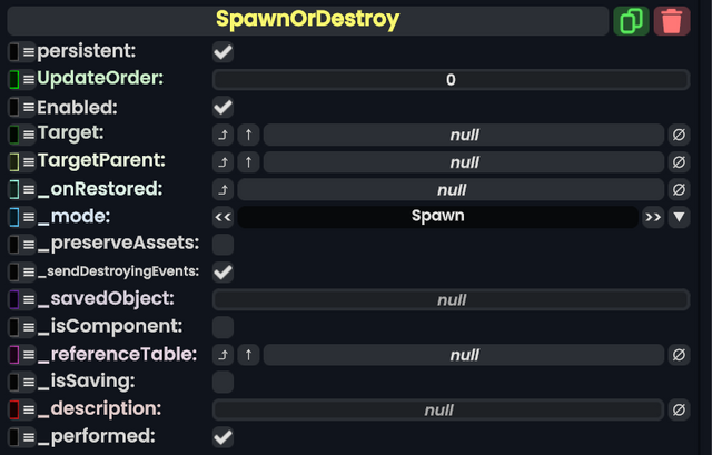 Component:SpawnOrDestroy - Resonite Wiki
