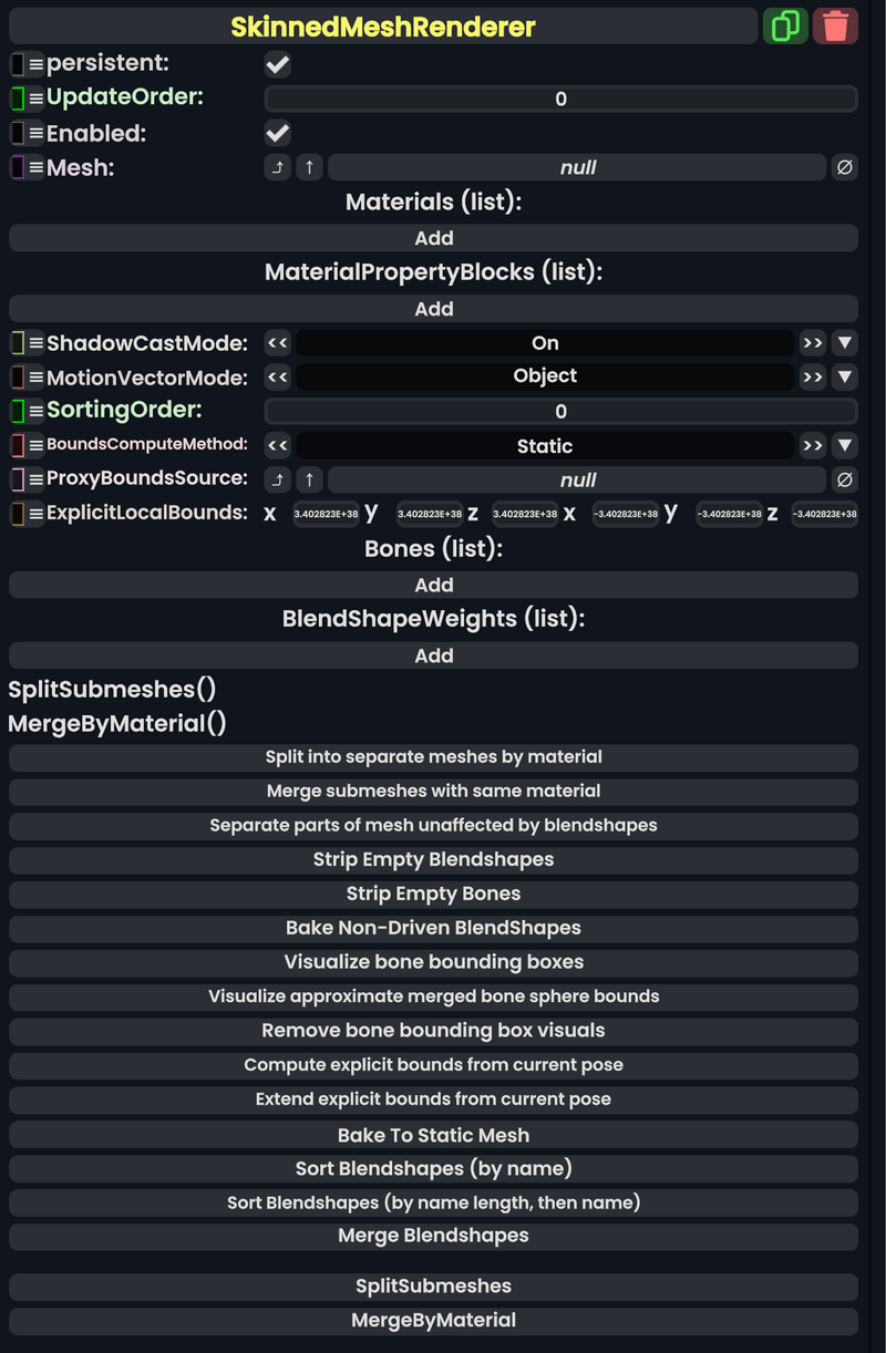Component:SkinnedMeshRenderer - Resonite Wiki