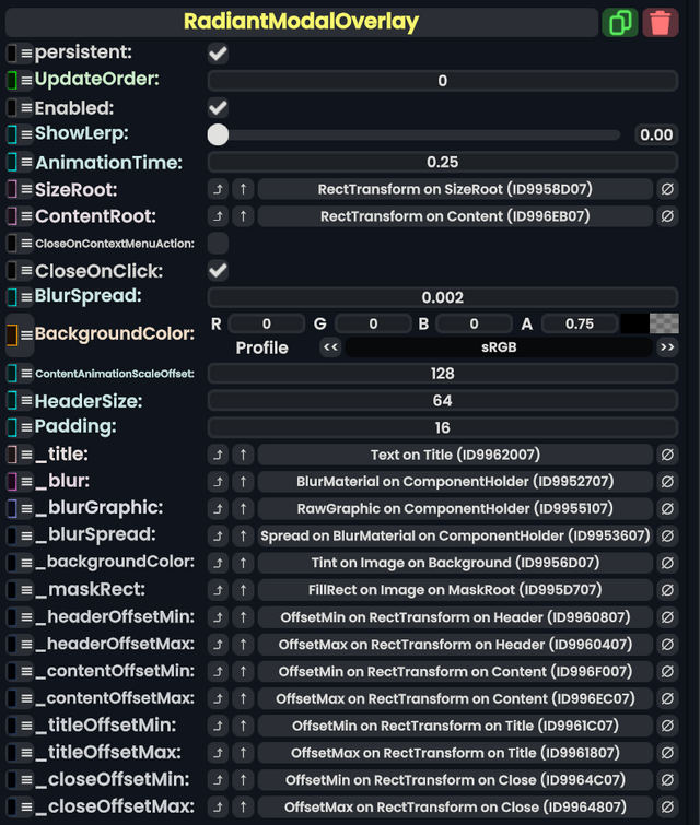 Component:RadiantModalOverlay - Resonite Wiki