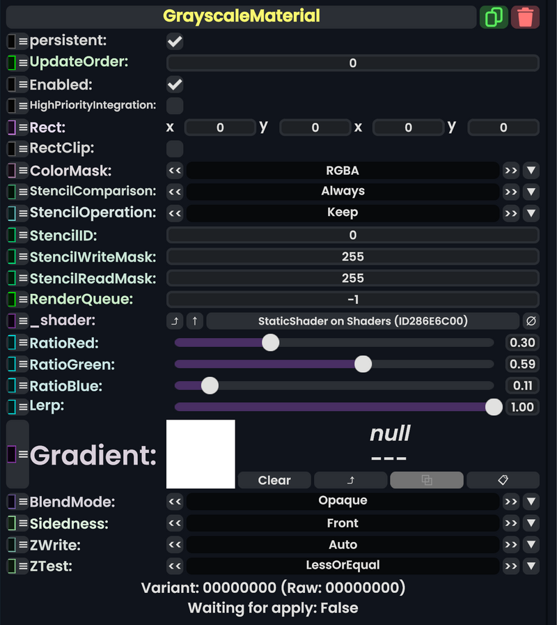 Component:GrayscaleMaterial - Resonite Wiki