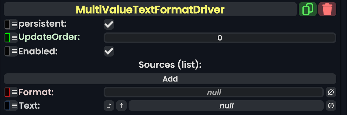 Component:MultiValueTextFormatDriver - Resonite Wiki