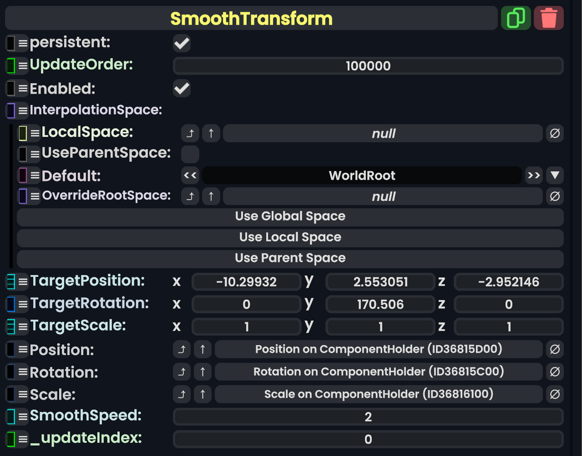 Component:SmoothTransform - Resonite Wiki