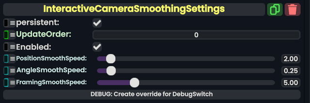 Component:InteractiveCameraSmoothingSettings - Resonite Wiki