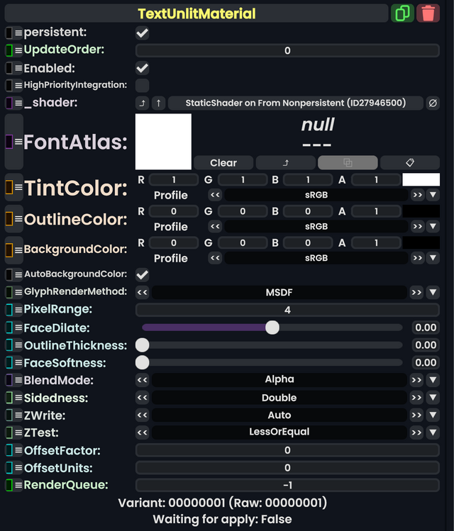 Component:TextUnlitMaterial - Resonite Wiki